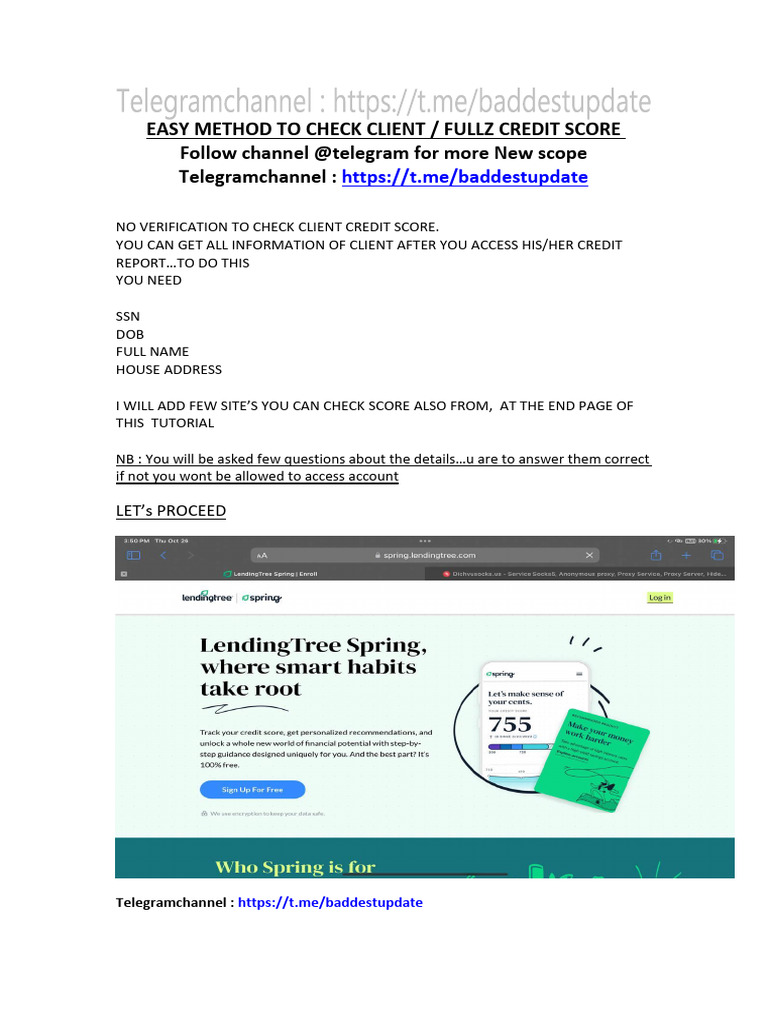 How To Check Client or Fullz Credit Score@Baddestupdate | PDF | Service ...