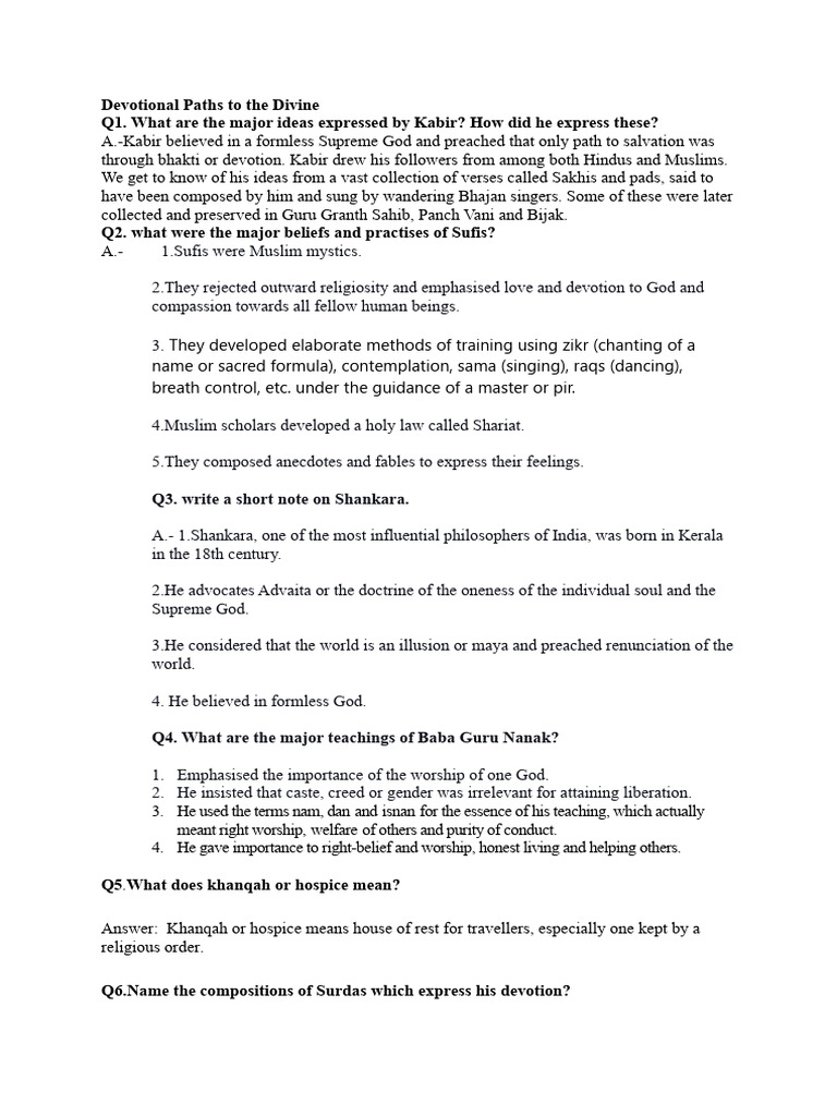 Q3. Write A Short Note On Shankara | PDF
