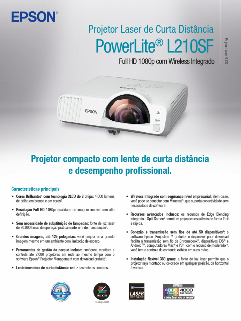 EPSON L210F_Datasheet | PDF | Rede de computadores | Rede sem fio