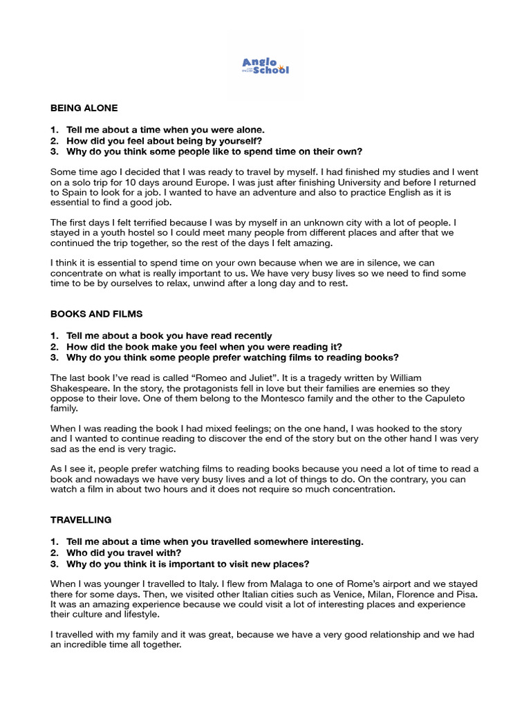 APTIS HELP - PART 4 Examples PDF | PDF | Characters In Romeo And Juliet