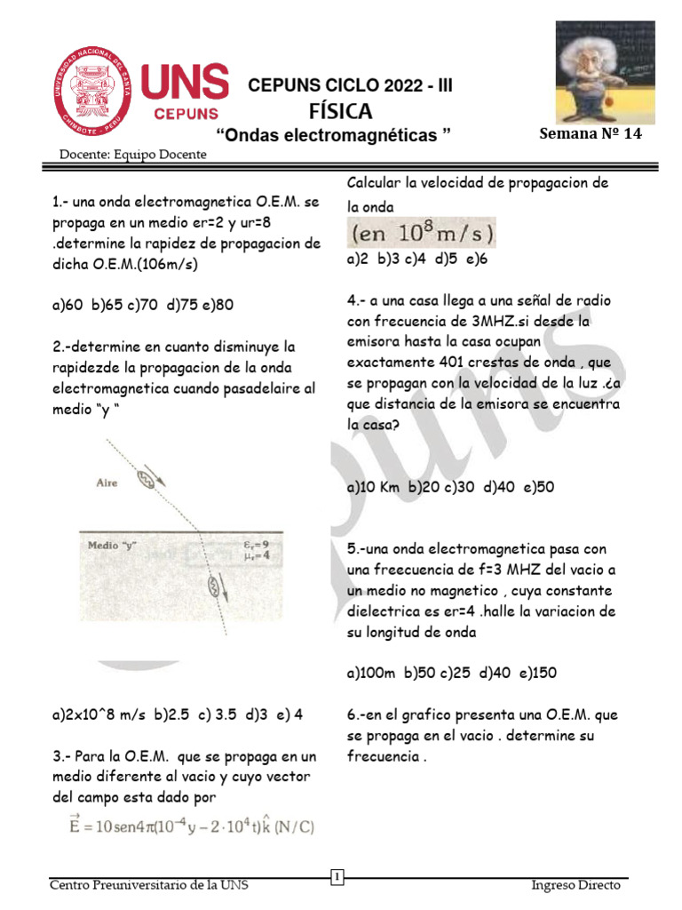 Fisica Sem 14 - 2022 Iii | PDF | Longitud de onda | Radiación electromagnética