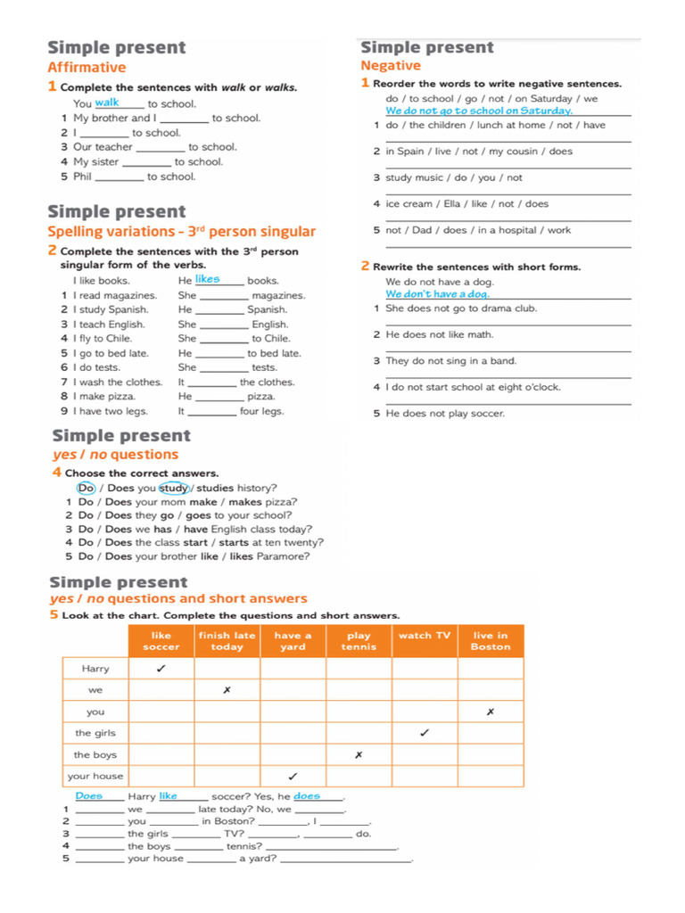 Review Simple Present | PDF