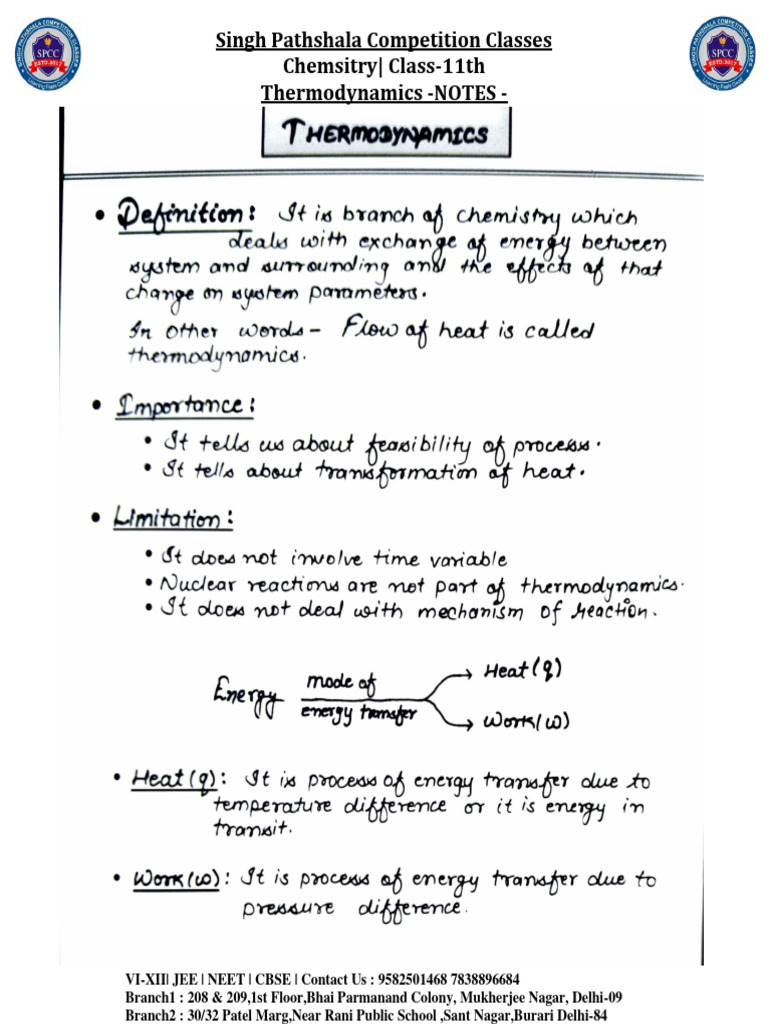 Thermodynamics Notes New | PDF | Health Care | Evaluation Methods
