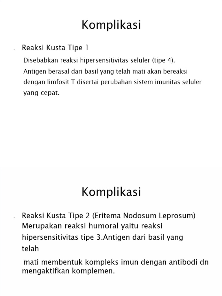 Komplikasi dan Pencegahan Kusta | PDF