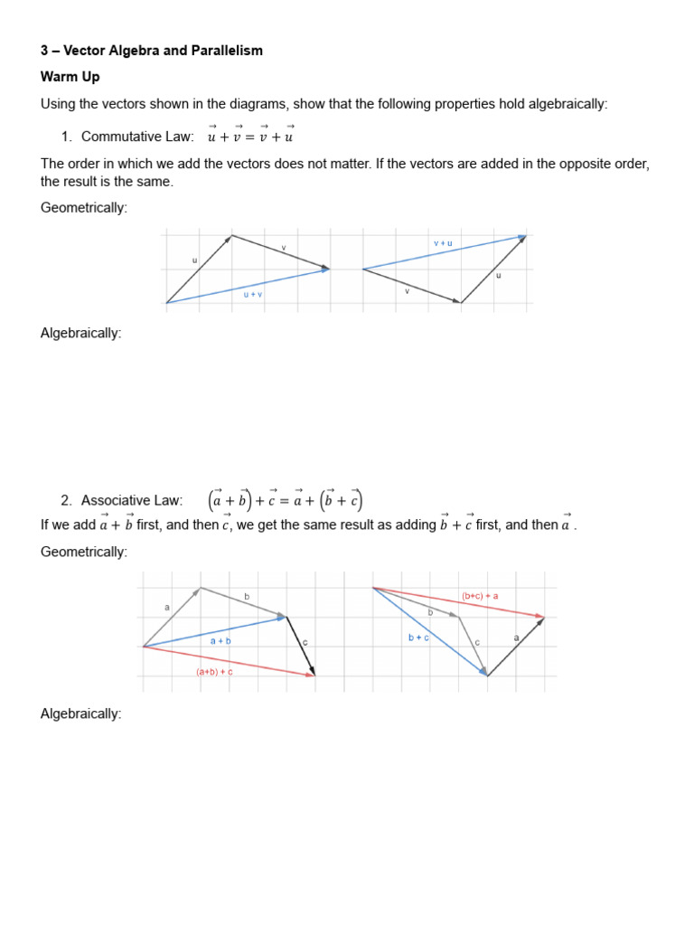 3 - Vector Algebra and Parallelism | PDF
