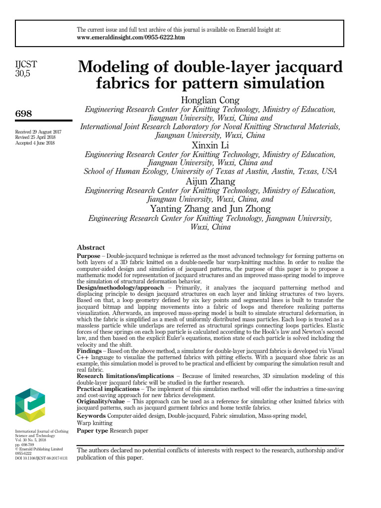 Modeling of Double-Layer Jacquard | PDF | Knitting | Textiles