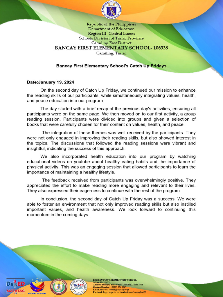 Catch Up Friday Report2 | PDF