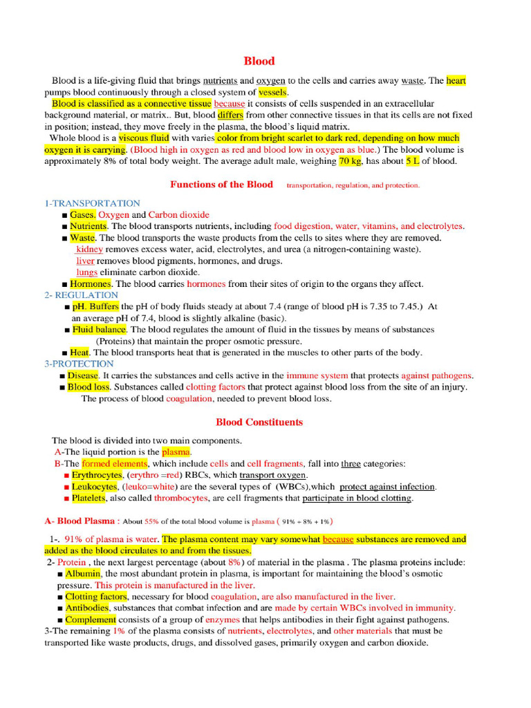 Chapter 12 - Blood | PDF