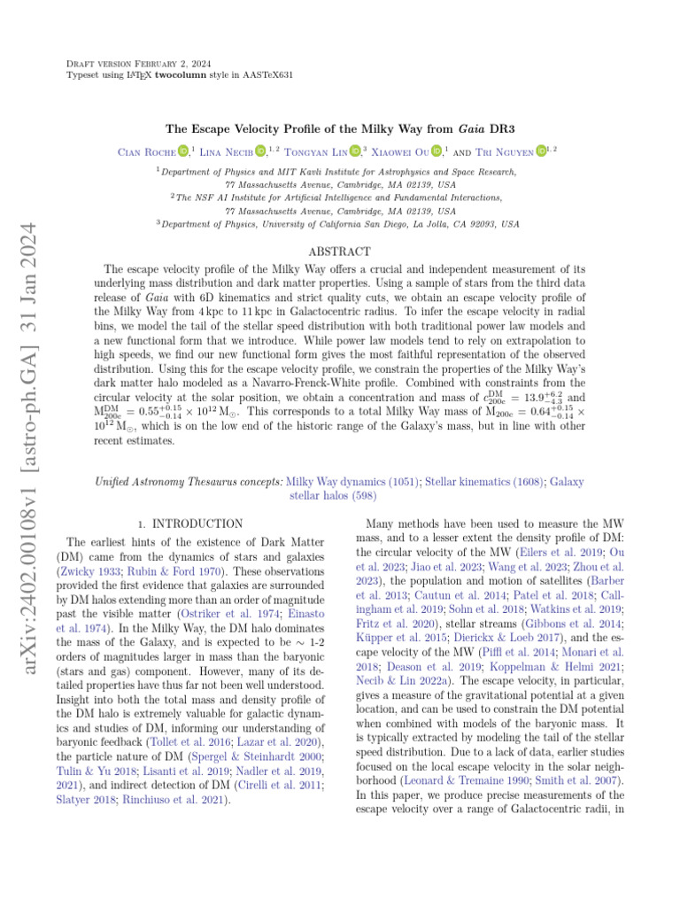 Cian Roche Lina Necib Tongyan Lin Xiaowei Ou Tri Nguyen: DM 200c +6.2 4 ...