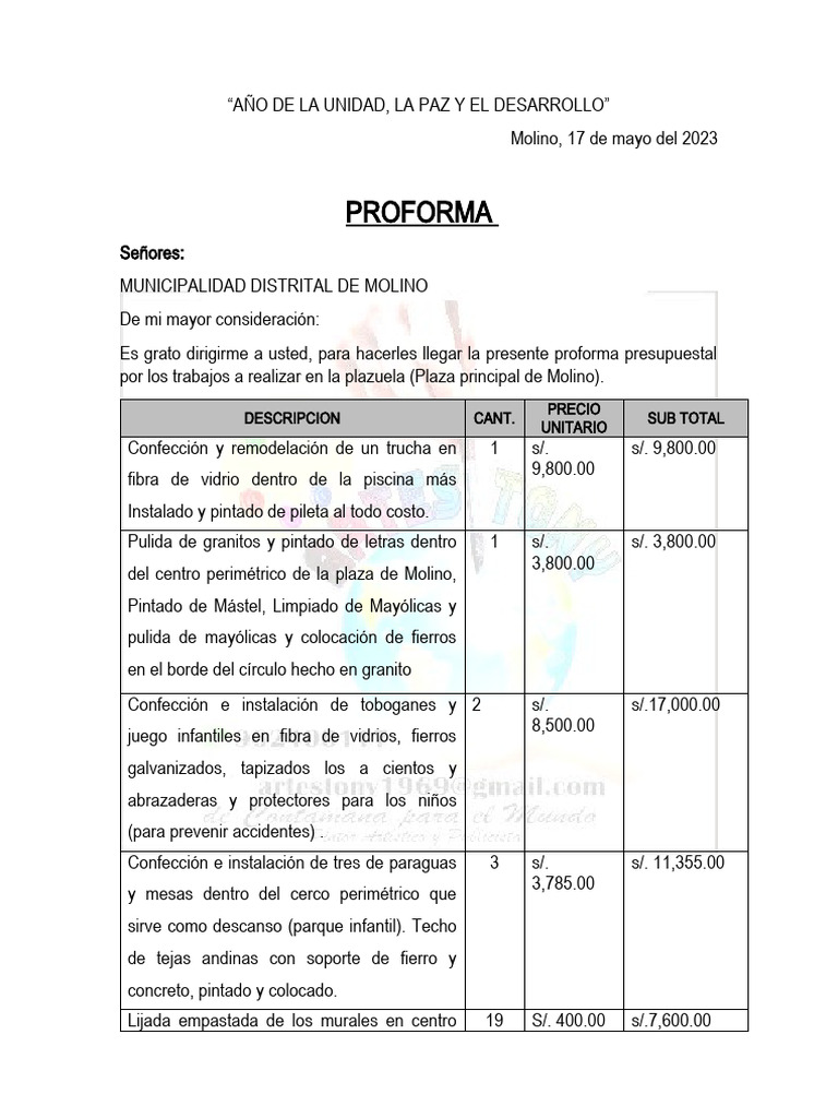 PROFORMA | PDF