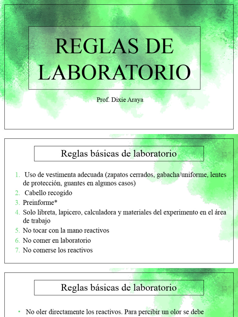 2.reglas de Laboratorio-Fisica y Quimica-VII-2021 | PDF