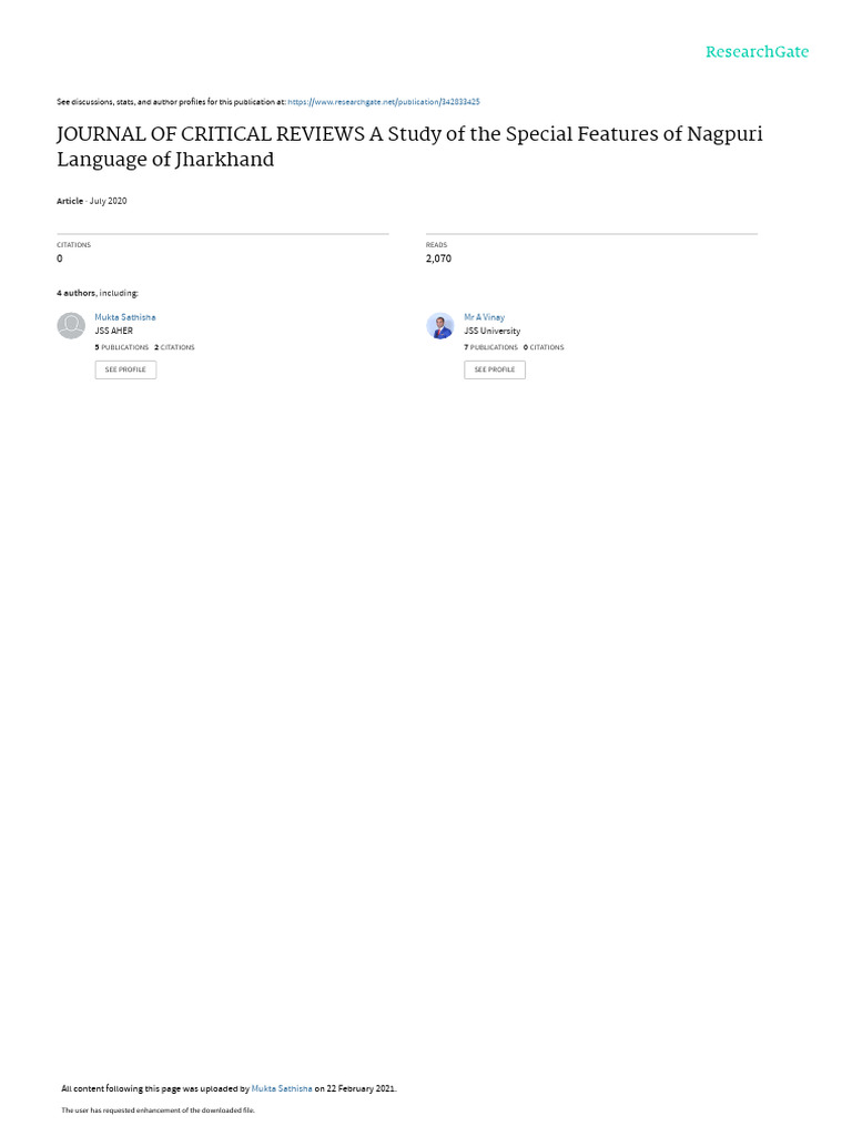 Nagpuri Language Features Study | PDF | Languages Of India | Languages ...