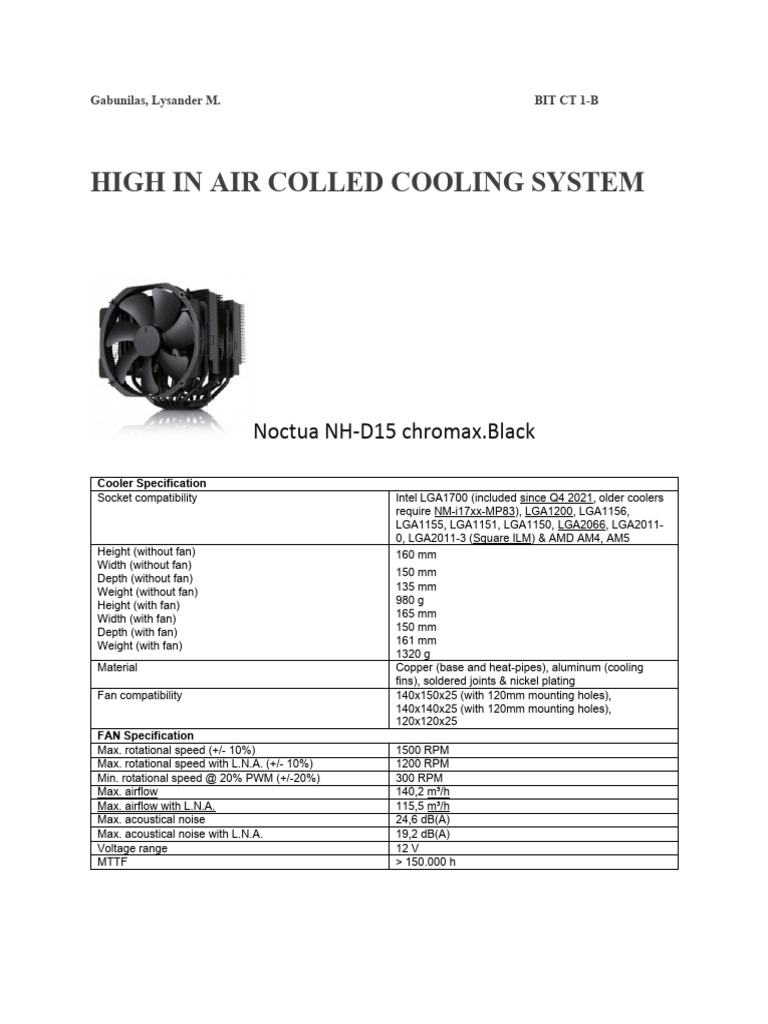 Cooling System | PDF | Computer Hardware | Electrical Engineering