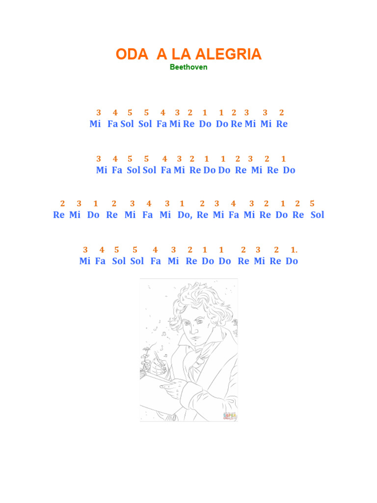 Oda A La Alegria | PDF | Composiciones Musicales | Composiciones
