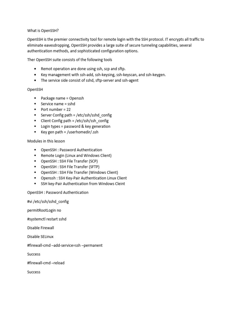 What is OpenSSH | PDF | Secure Shell | Software