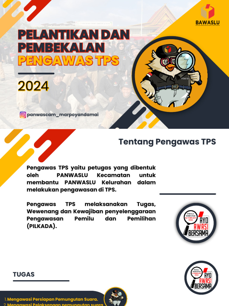 Materi Pelantikan Dan Pembekalan Pengawas TPS PANWASLU Kecamatan Marpoyan Damai | PDF | Hukum