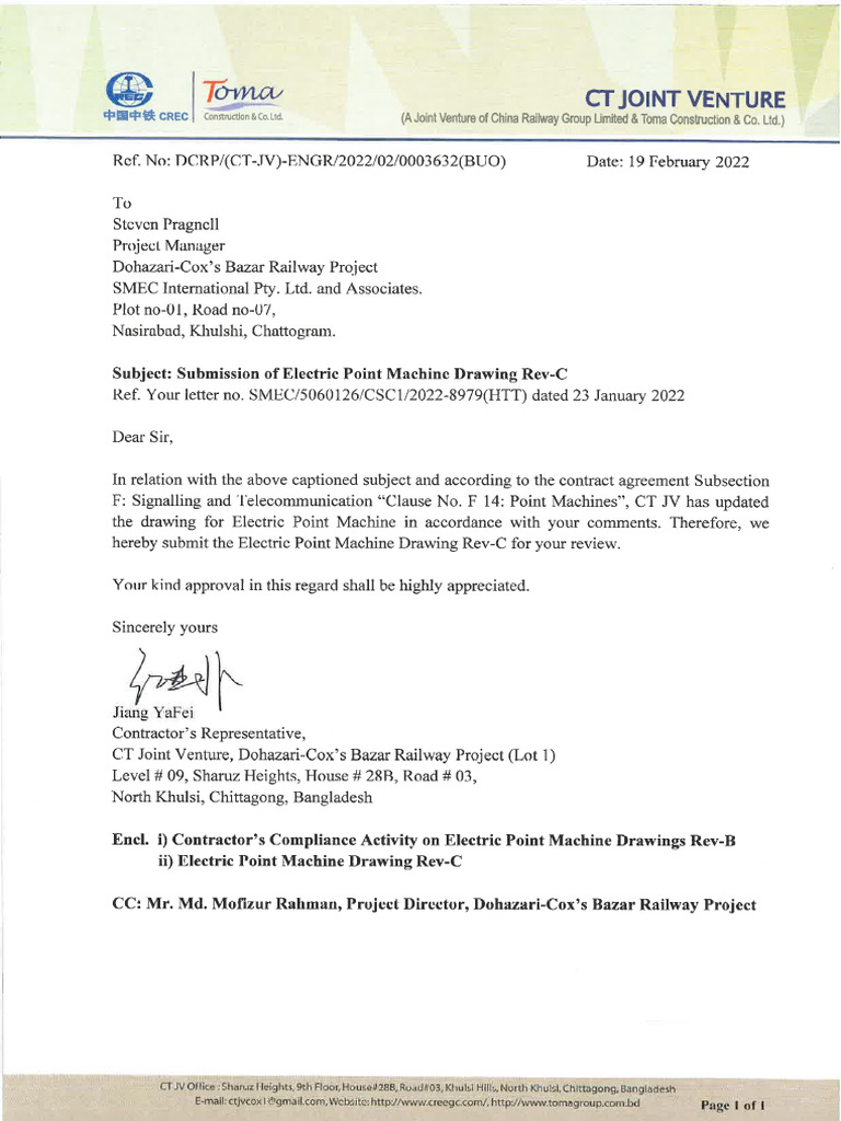 3632-Submission of Electric Point Machine Drawing Rev-C | PDF ...