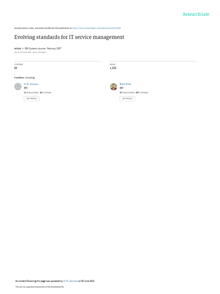 Evolving Standards For IT Service Management | PDF