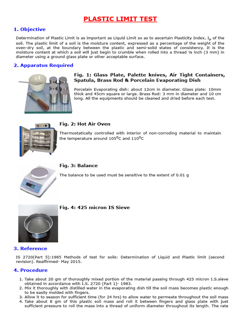 Plastic Limit Test | Download Free PDF | Chemistry | Applied And ...