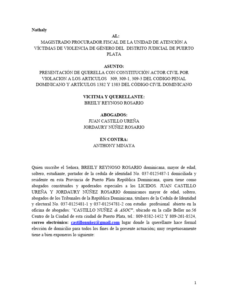 Modelo Querella | Descargar gratis PDF | Victimologia | Queja Modelo Querella | Descargar gratis PDF | Victimologia | Queja