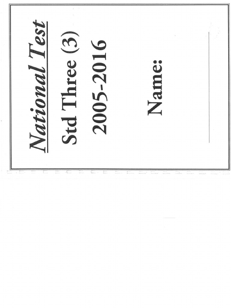 National Test STD 3 2005-2016 | PDF