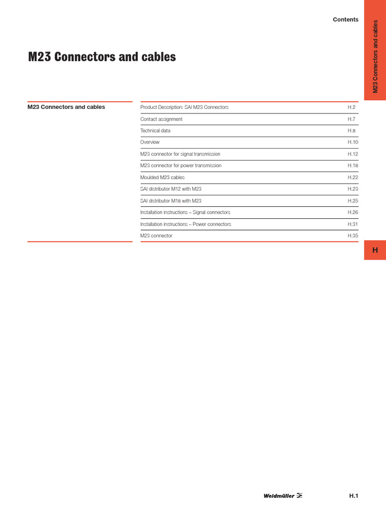 M23 Connectors and Cables | PDF | Electrical Connector | Electromagnetism