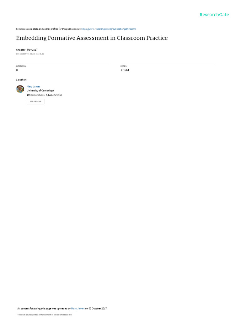 Chapter Embeddingformativeassessment 2017 | PDF | Educational ...