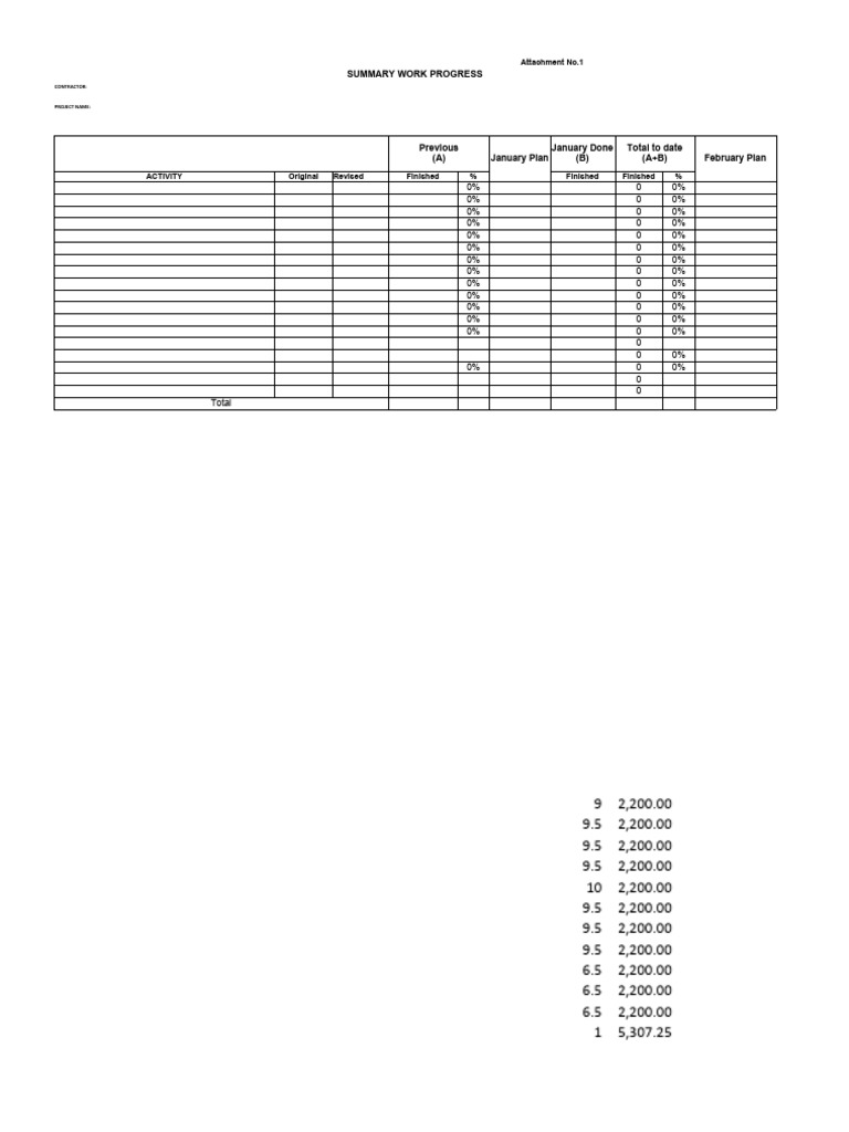 Summary Progrees Report Format | PDF | Taxation | Taxes
