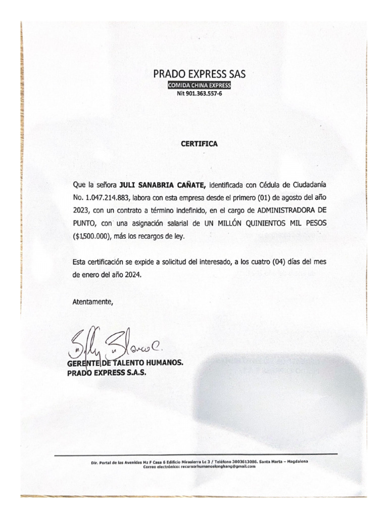 Prado Express Sas | PDF