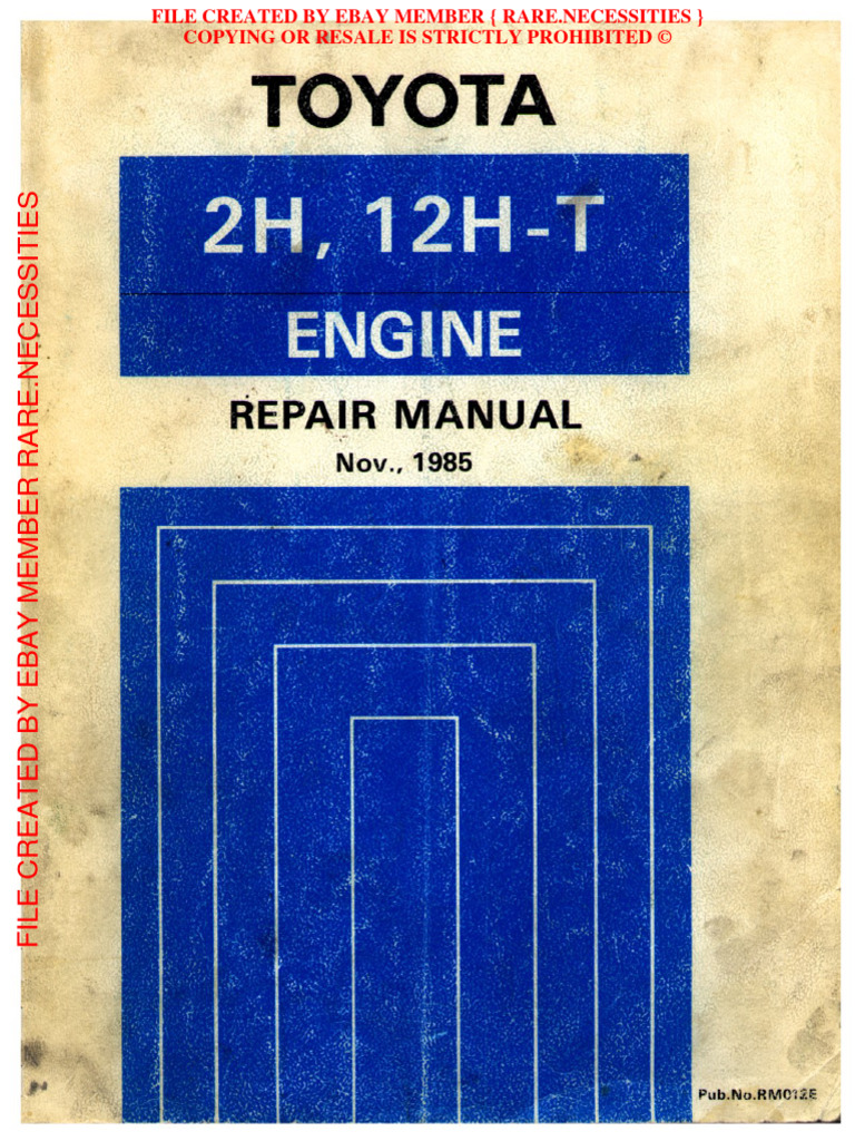 Toyota Land Cruiser 2h & 12h-t Engine Models H60!61!75 | PDF | E Bay