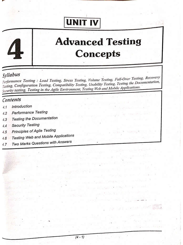 Software Testing UNIT IV | PDF