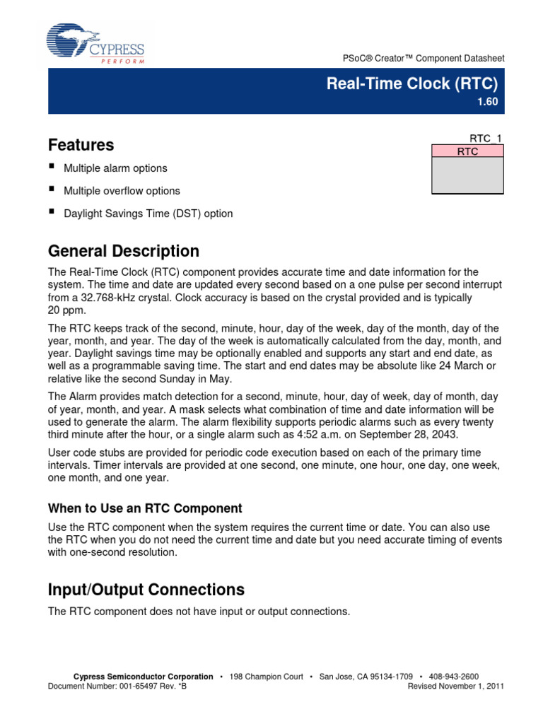 Infineon-Component - Real-Time - Clock - V1.60-Software Module ...