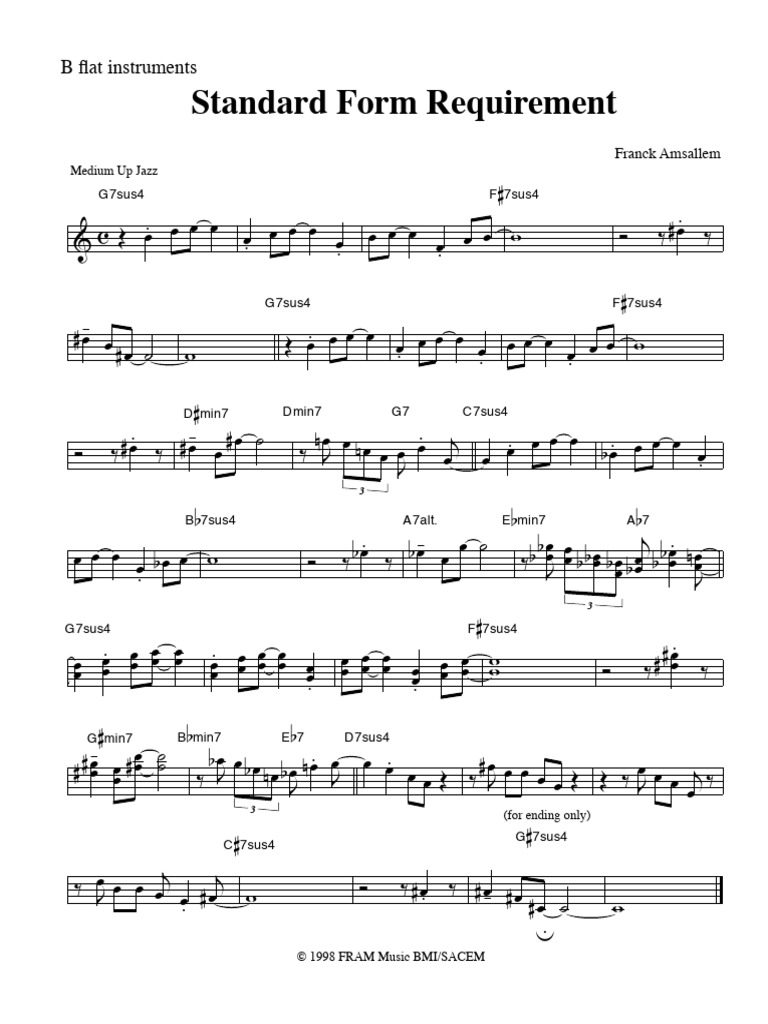 Standard Form Bflat (Franck Amsallem) | PDF