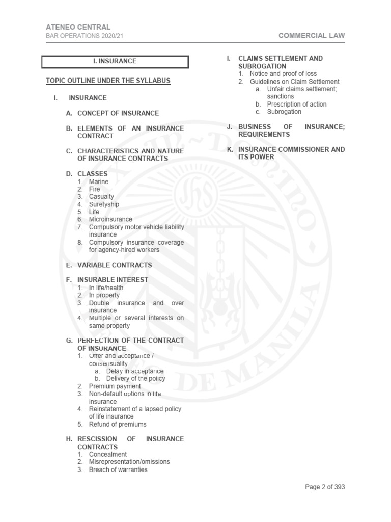 2021 BN Insurance Law | PDF | Insurance | Surety