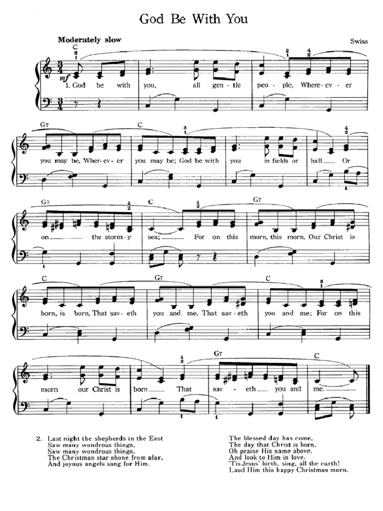 God be with you piano Hymn | PDF