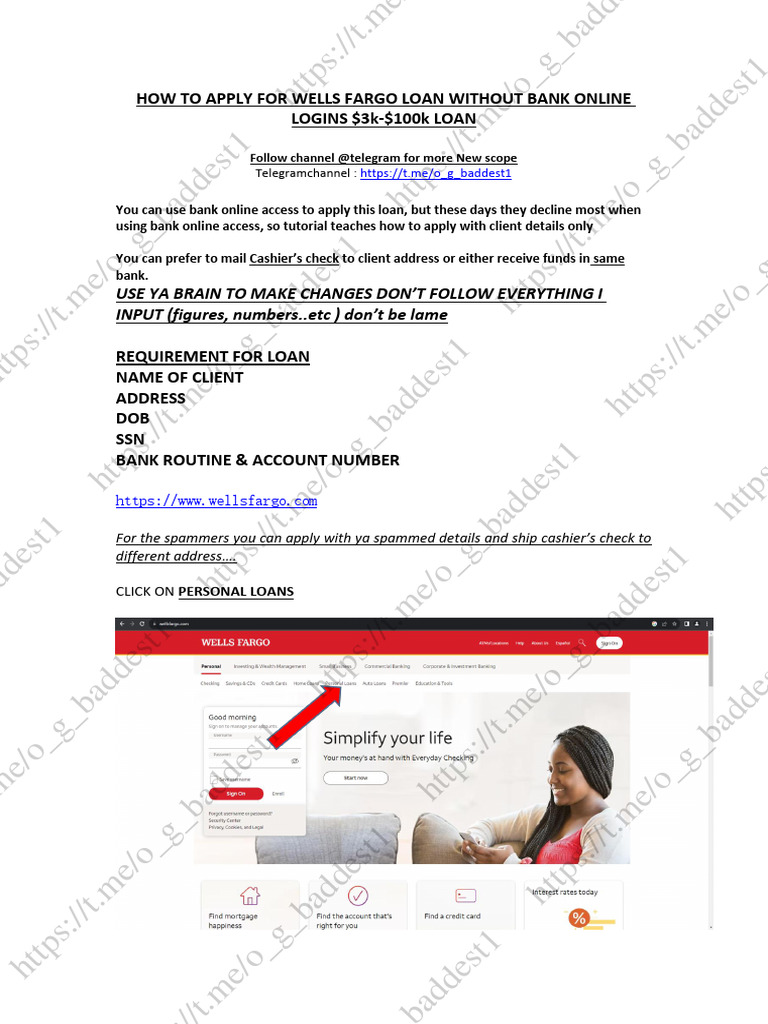 Applying for Wells Fargo Loans Online | PDF