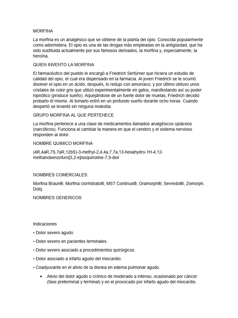 Morfina Pdf Morfina Analgésico