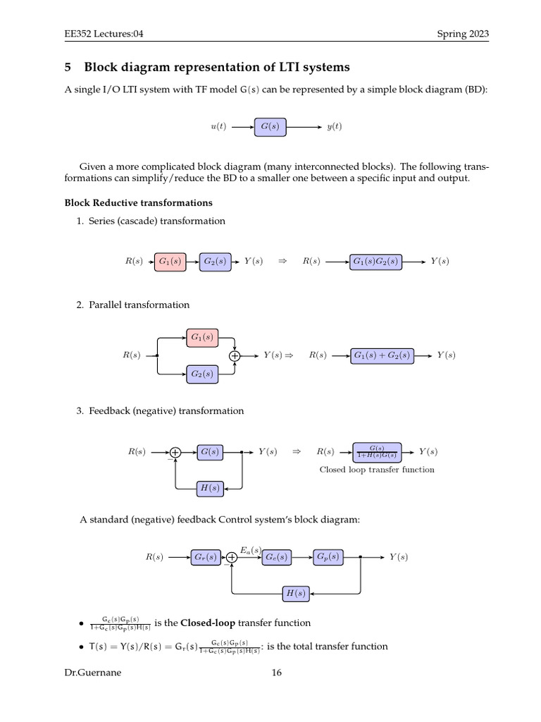 5 Block Diagram Representation of LTI Systems | PDF | Laplace Transform | Computer Science