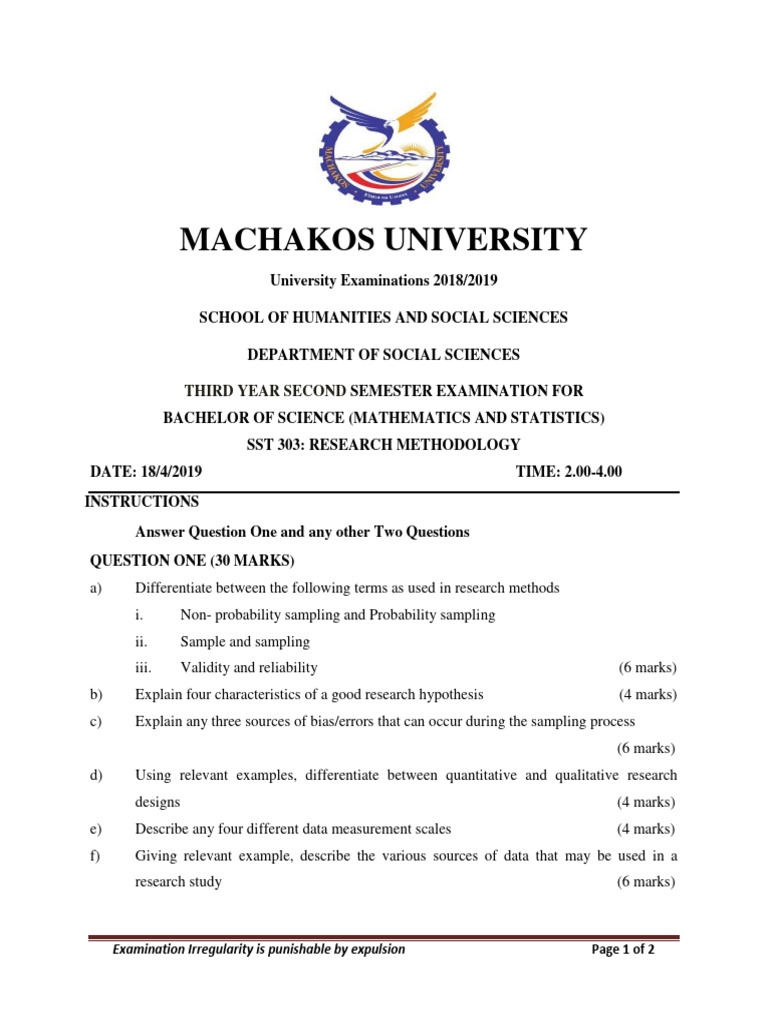 SST 303 Research Methodology | PDF | Methodology | Survey Methodology