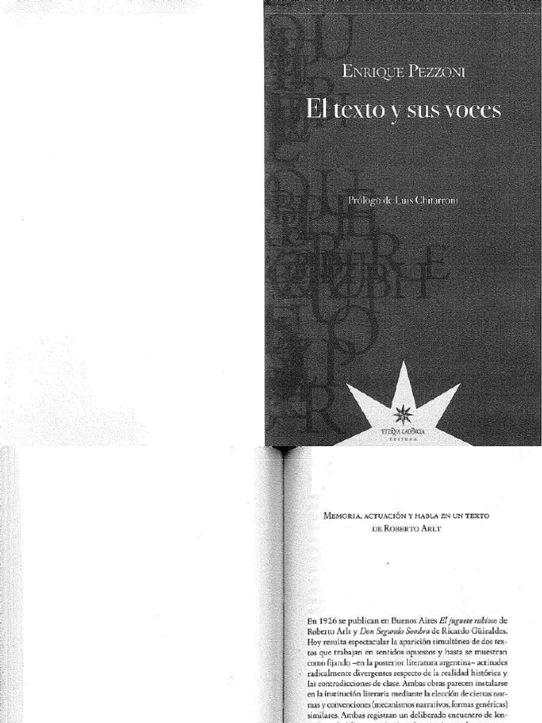 Enrique Pezzoni - Memoria, Actuación y Habla en Un Texto de Roberto ...