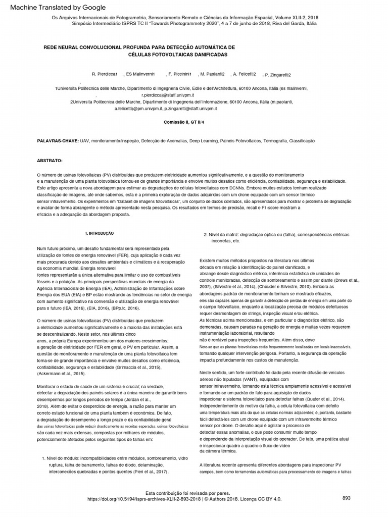 Deep Convolutional Neural Network For Automatic Detection of Damaged Photovoltaic Cells | PDF ...