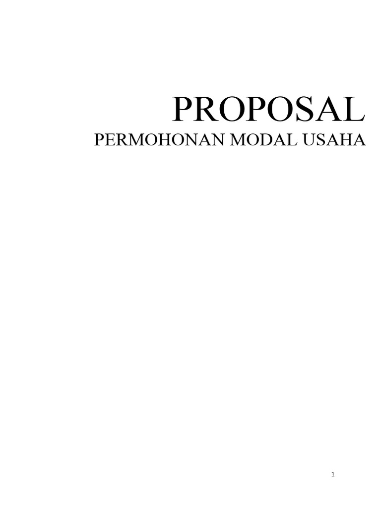 Proposal Permohonan Modal Usaha | PDF