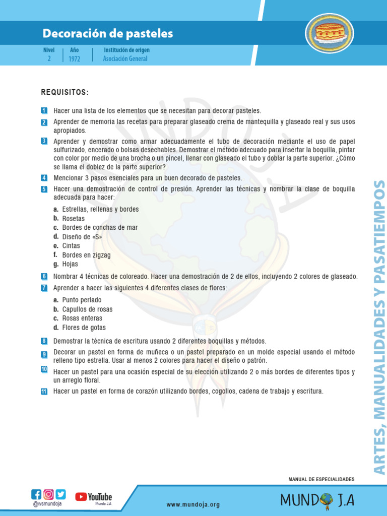 Especialidad decoracion de pasteles | PDF