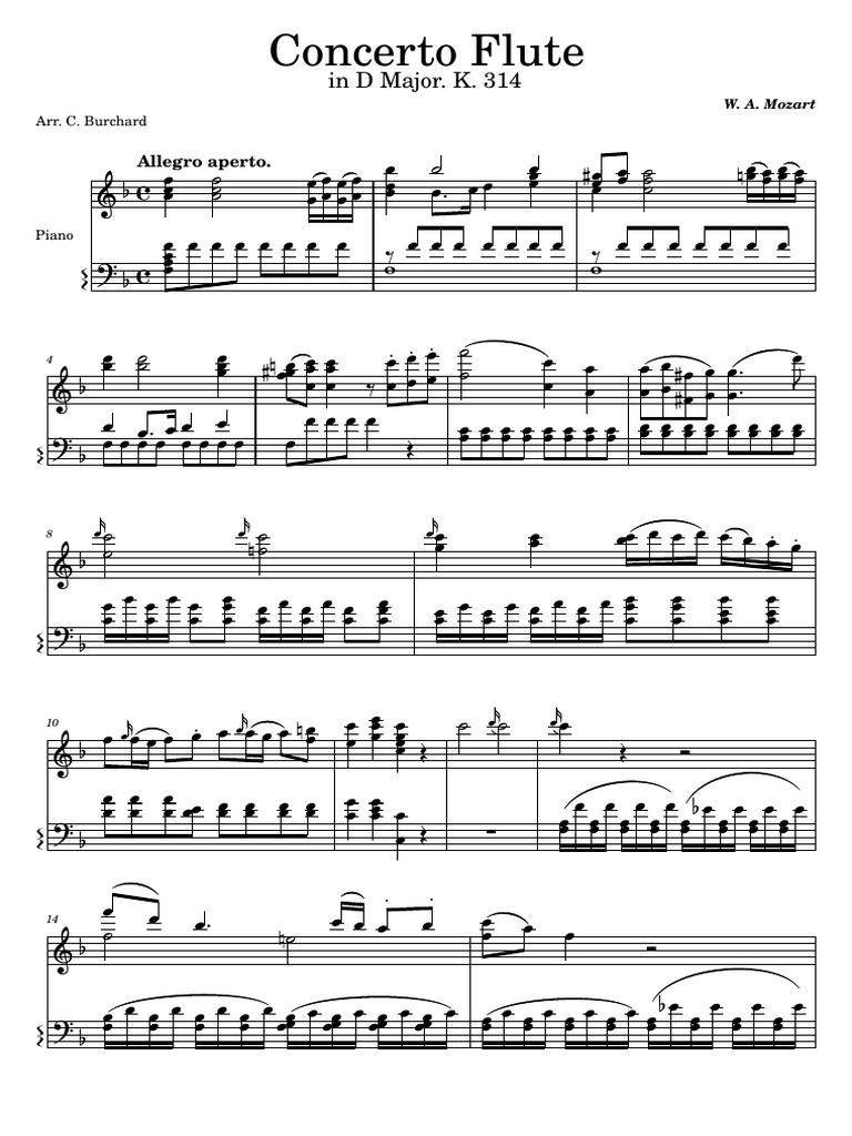 Concerto Flute in D Major K Mozart Full | Download Free PDF ...