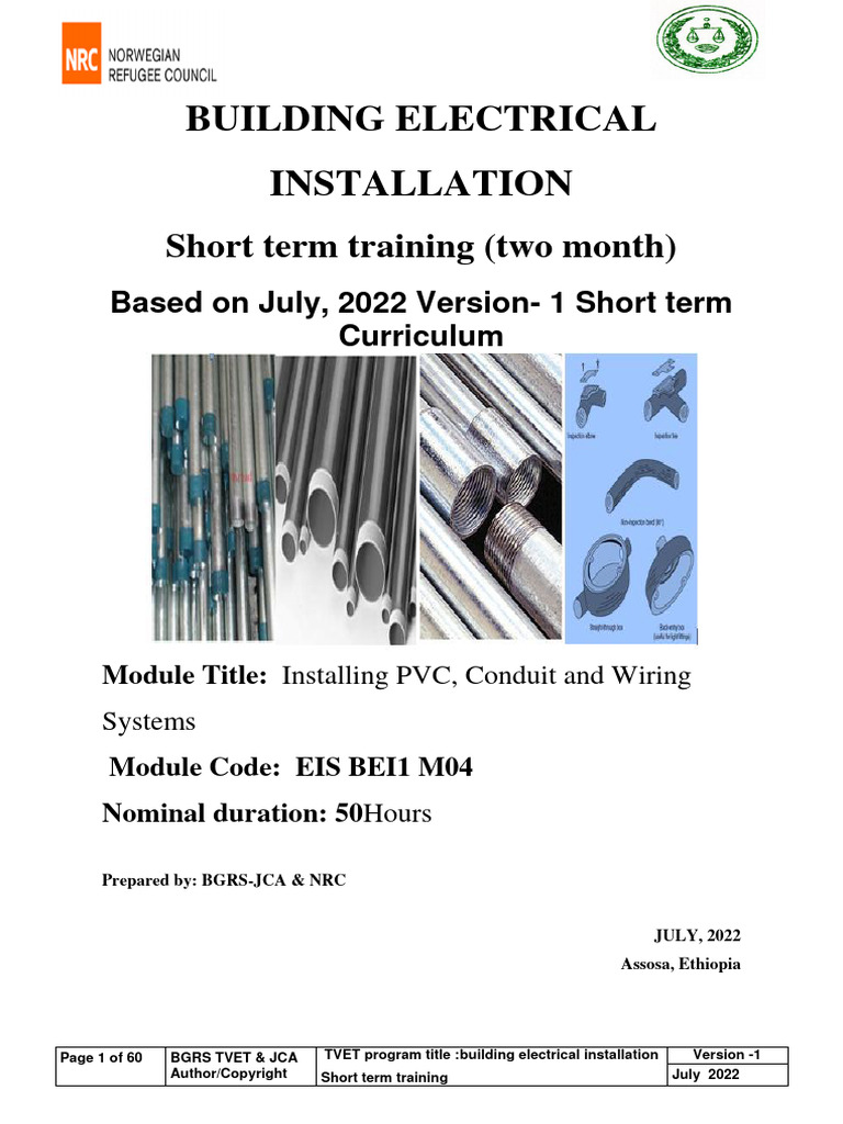 Install PVC, Conduit and Wiring Systems | PDF | Electrical Wiring ...