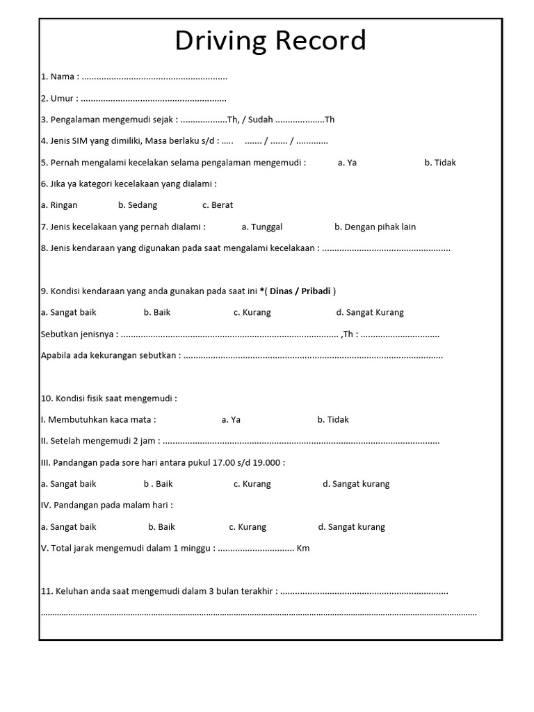 Driving Record | PDF