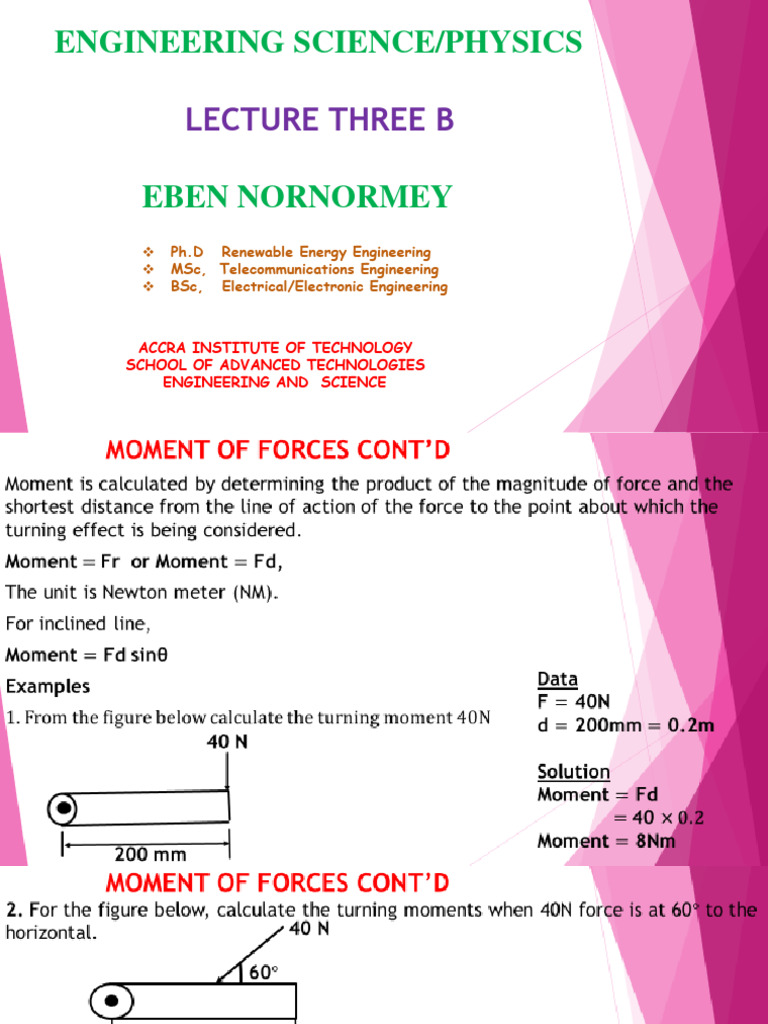 3B_MOMENT OF FORCES LECTURE 3B (1) | PDF