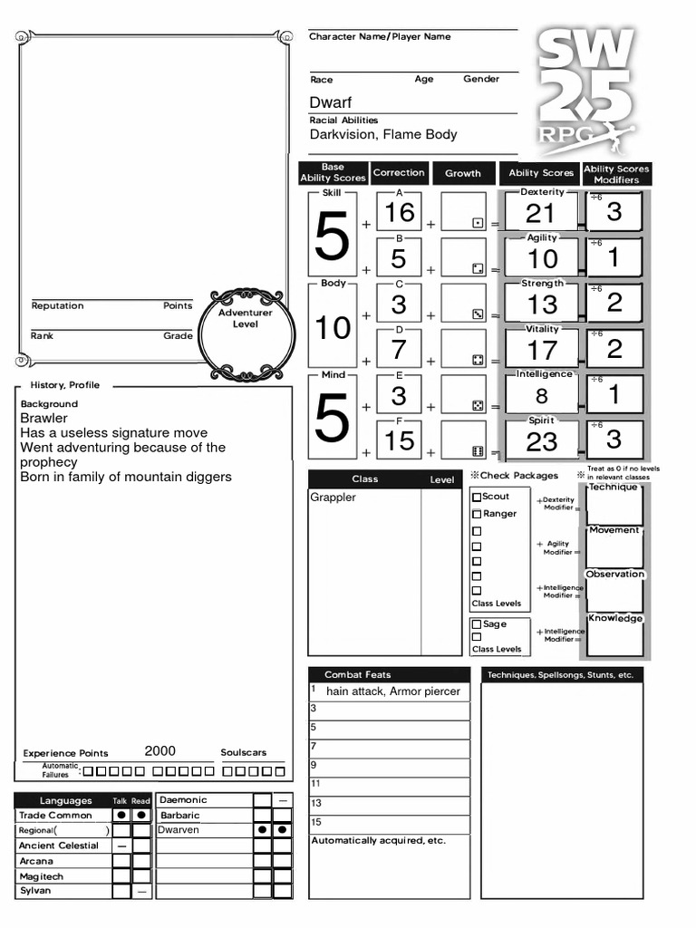 Character Sheet (Fillable by MomijiLoop) | PDF | Fantasy Role Playing Games | Gaming