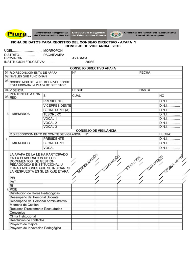 Ficha de Registro de Apafa | PDF