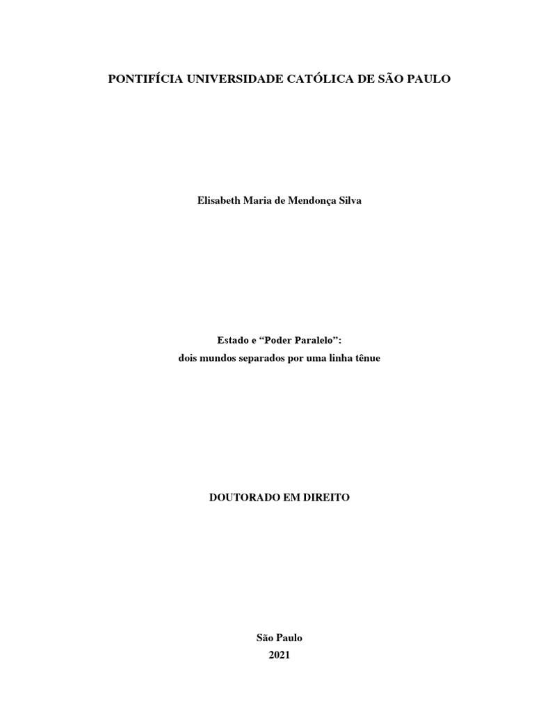 Poder Paralelo - Estado e Poder Paralelo | PDF